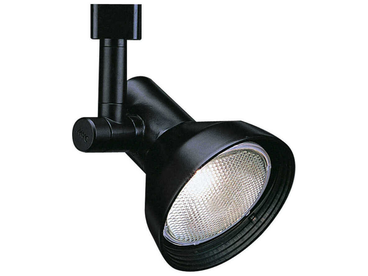 WAC Lighting Line Voltage 1-Light Black Round Track Head | WACTK730BK