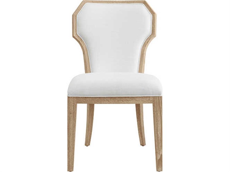 Worlds Away Tally Oak Wood Brown Upholstered Armless Dining Chair ...