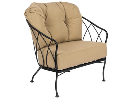 Woodard Terrace Cushion Wrought Iron Spring Lounge Chair | WR790065