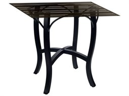 Tropitone Aluminum Slat Square Outdoor Patio Counter Table with Umbrella Hole | TP872076U34