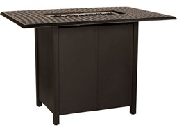 Woodard Casa Cast Aluminum Round Chat Height Outdoor Patio Fire Pit Table | WR3Y0747FP