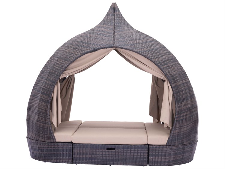 Zuo Outdoor Majorca Aluminum Polyethylene Daybed in Brown & Beige ...