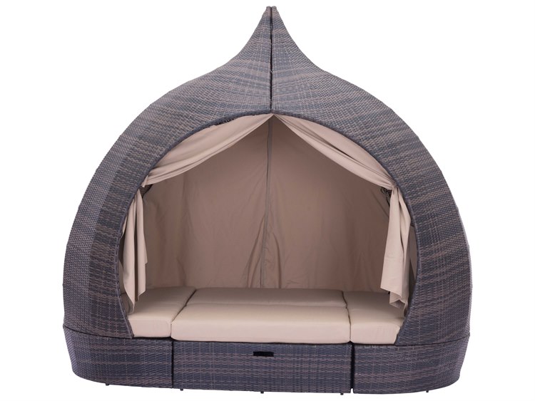 Zuo Outdoor Majorca Aluminum Polyethylene Daybed in Brown & Beige ...