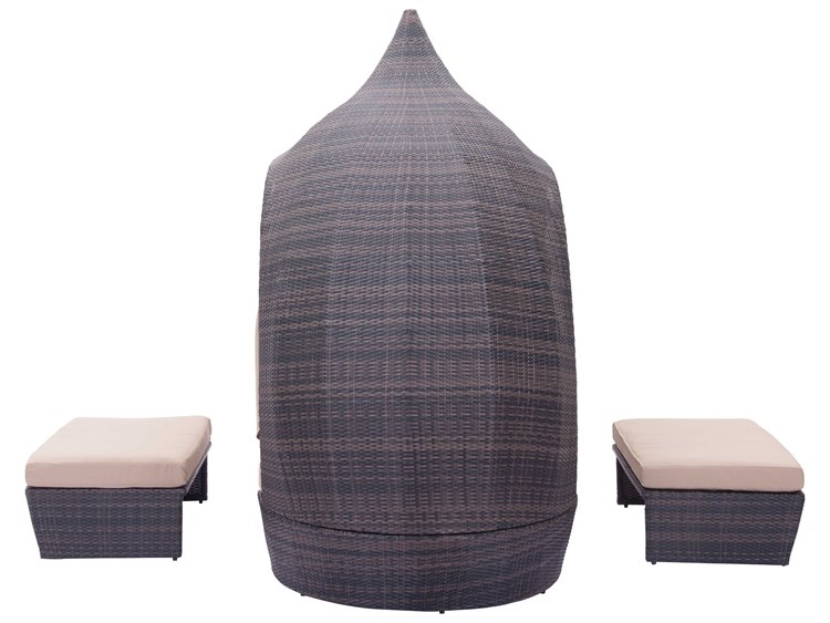 Zuo Outdoor Majorca Aluminum Polyethylene Daybed in Brown & Beige ...