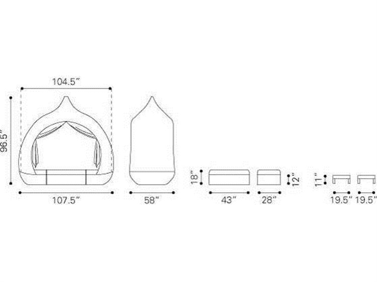 Zuo Outdoor Majorca Aluminum Polyethylene Daybed in Brown & Beige ...