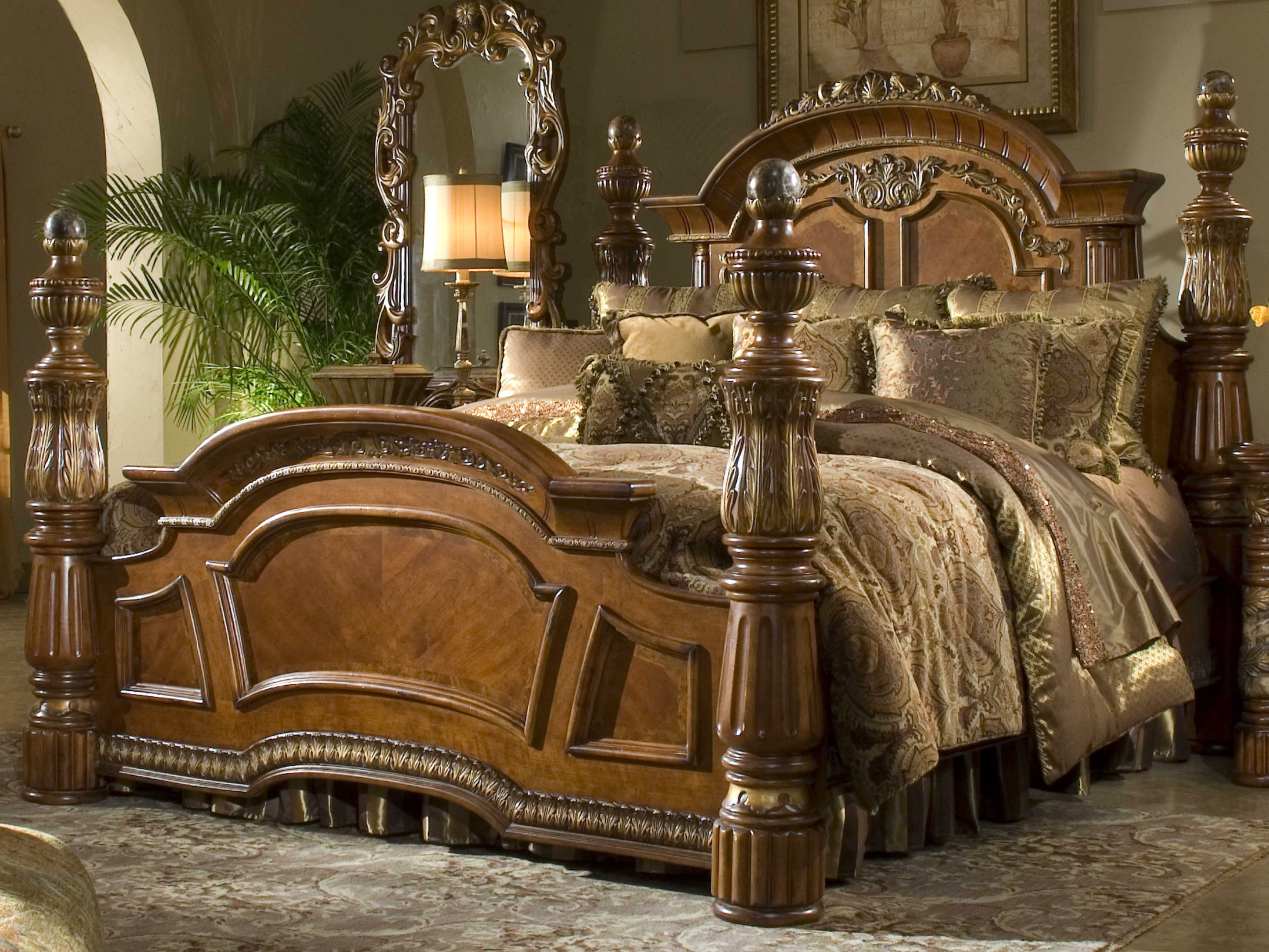 Aico Furniture Michael Amini Villa Valencia Classic Chestnut California