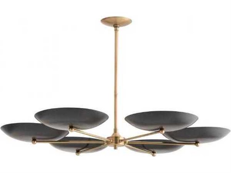 Arteriors Home Griffith 6-Light Antique Brass Bowl Linear Chandelier ...