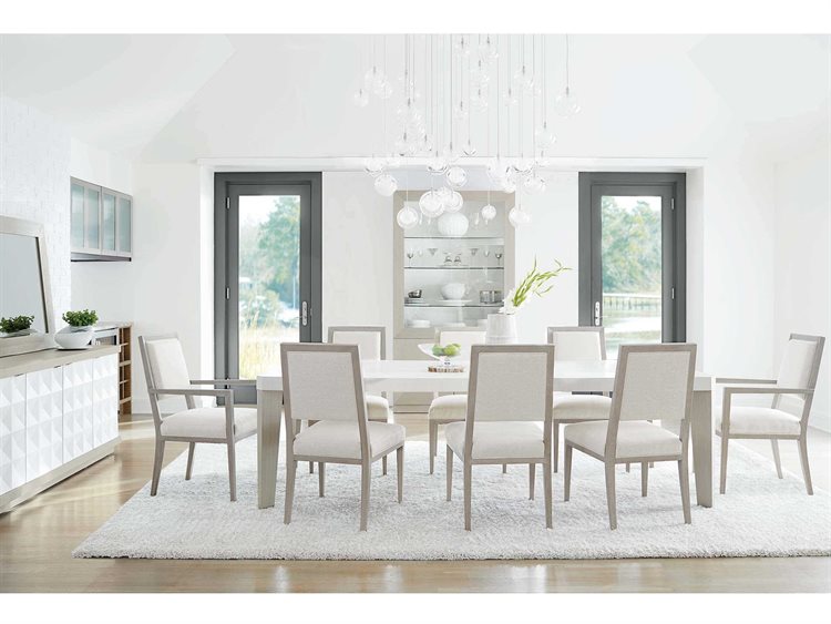 Bernhardt Axiom Linear Gray / White 82-122'' Wide Rectangular Dining ...