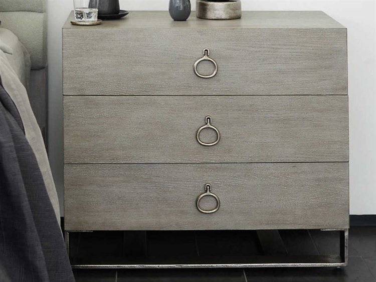 Bernhardt Linea 35" Wide 3-Drawers Gray Oak Wood Nightstand | BH384232G