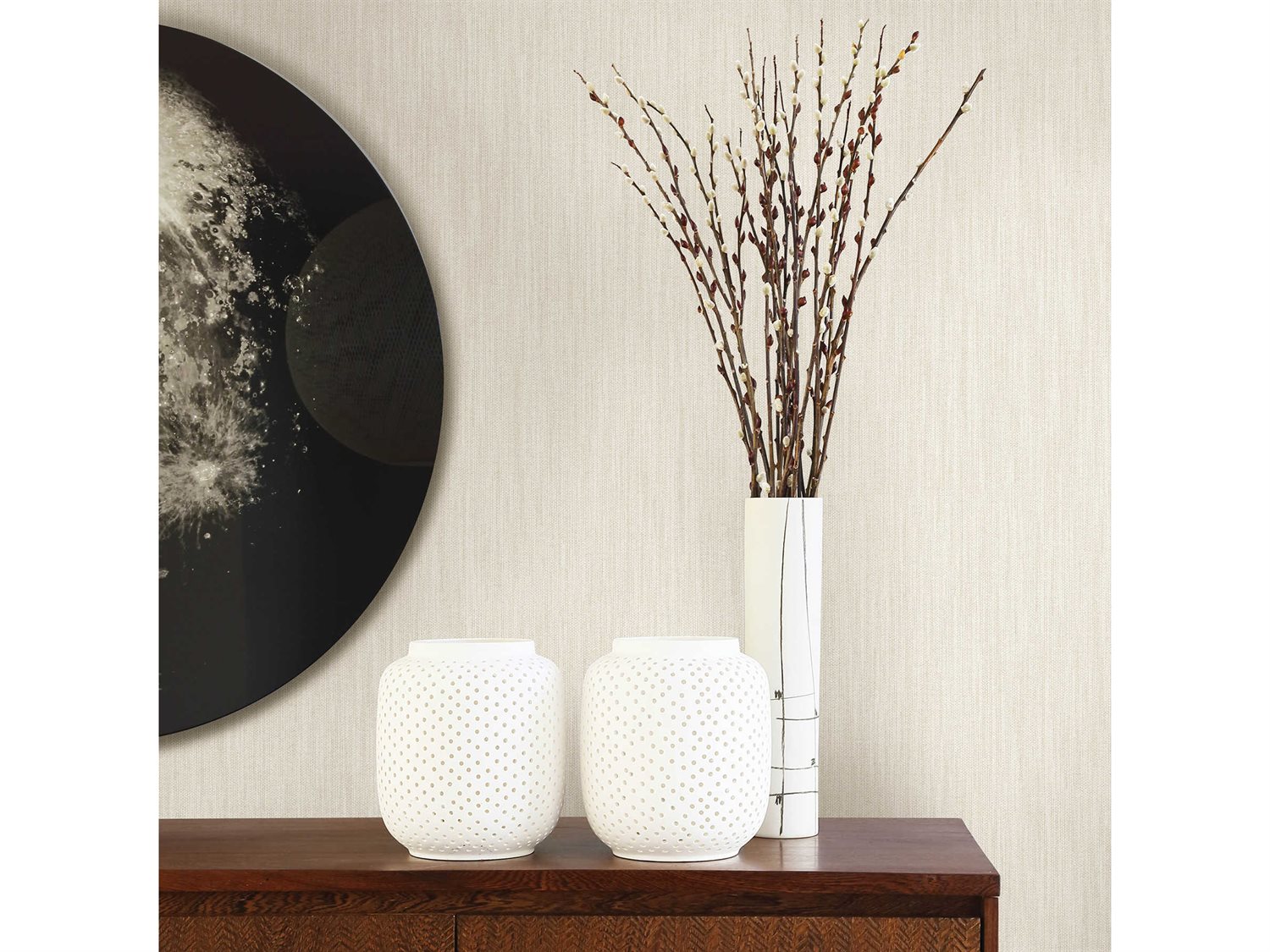 Brewster Home Fashions A-street Prints Chiniile Off-White Linen Texture ...