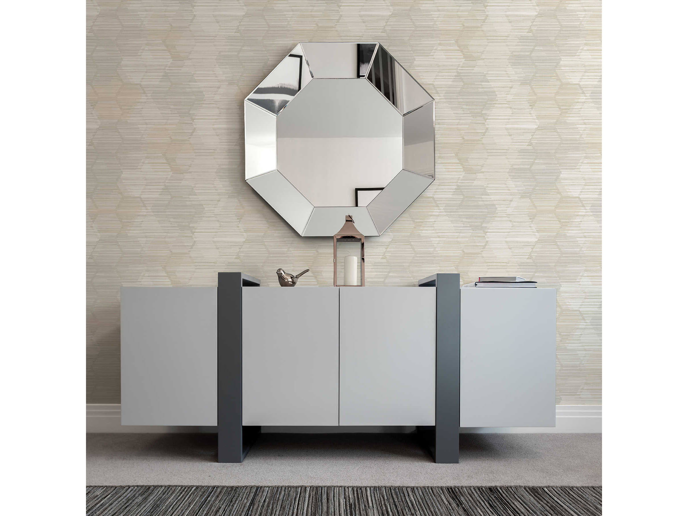 Brewster Home Fashions A-street Prints Jabari Beige Geometric Faux ...