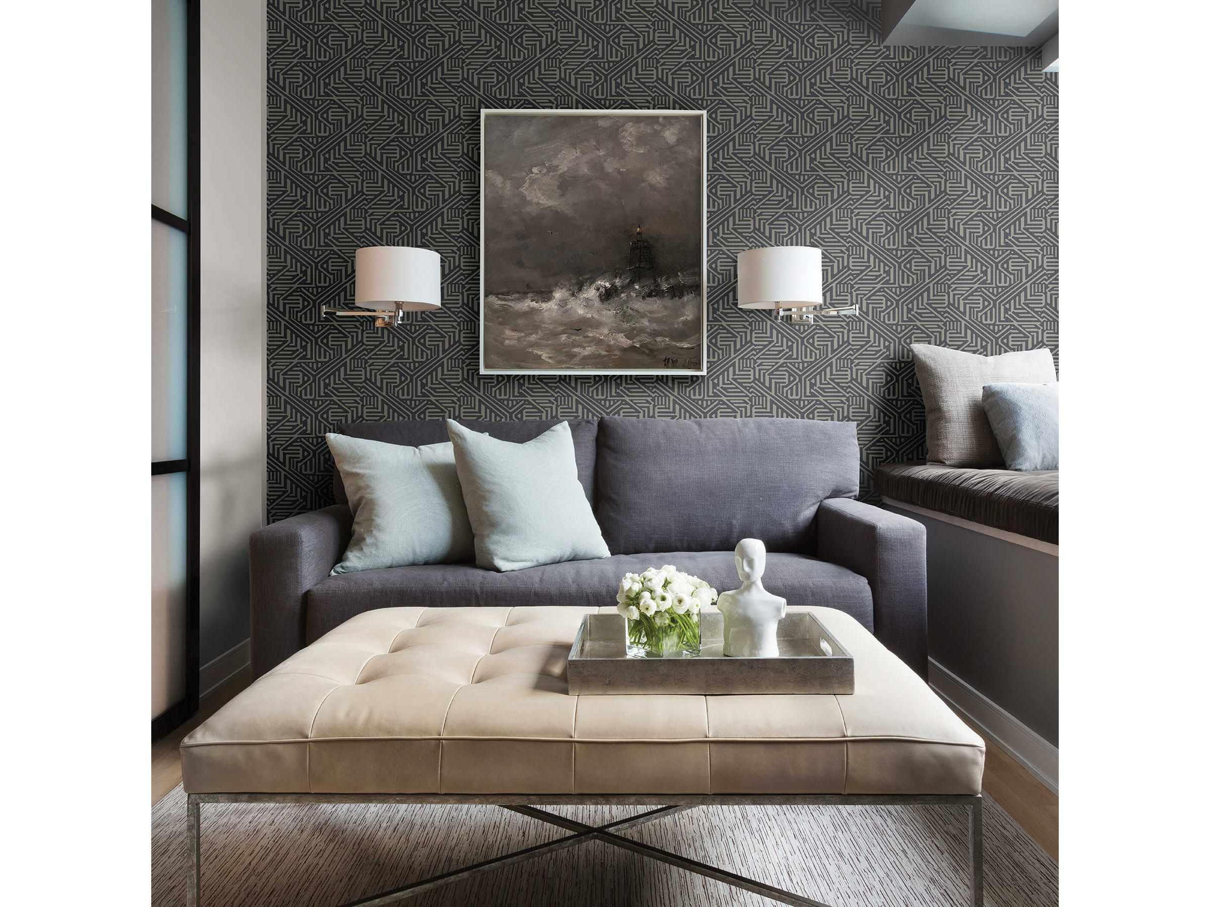 Brewster Home Fashions A-street Prints Nambiti Charcoal Geometric ...