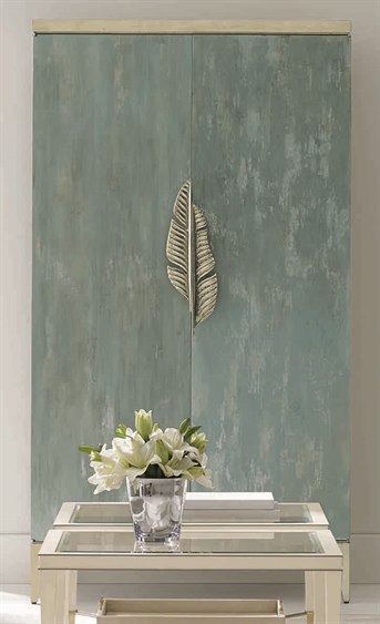 Caracole Classic Watercolours Aqua Green Armoire Desk with Leaf Motif ...