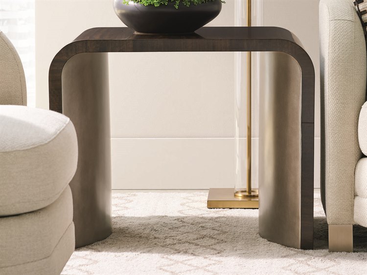 Caracole Streamline Waterfall Rectangular Wood Aged Bourbon End Table ...