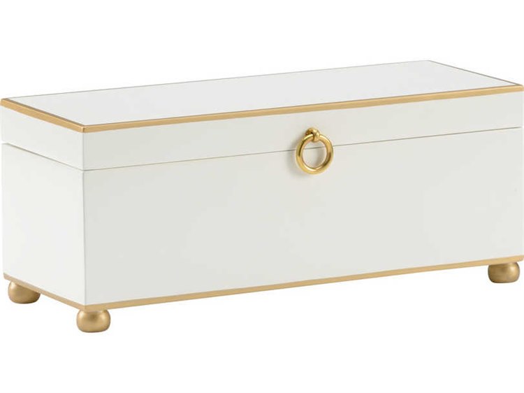Chelsea House Cream / Gold Polished Brass Jewelry Box | CH384769