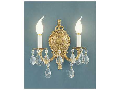 Classic Lighting Sharon 12" Tall 2-Light Bronze Crystal Wall Sconce ...