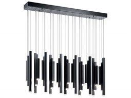 Elan Walman 1-Light Matte Black LED Linear Island Pendant | ELA84316MBK
