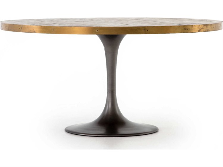 Luxecor Globetrotter Evans Round Metal Vessel Grey Polished Brass Light ...