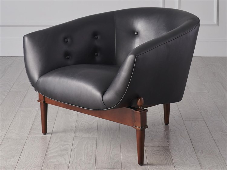 Global Views Black Leather Club Chair | GV2650