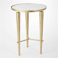 Global Views Round Marble Nickel End Table | GV790622