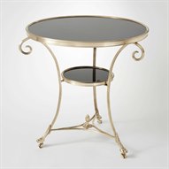 Global Views Round Wood White Washed End Table | GV790069