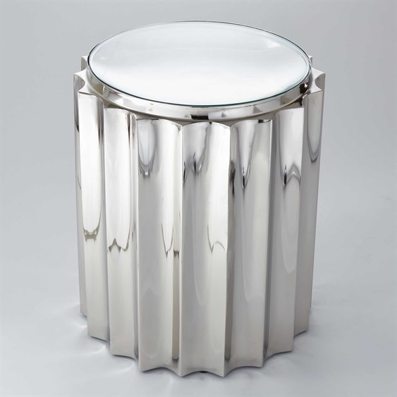 Global Views Fluted Round Glass End Table | GV992134