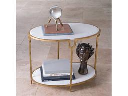 Global Views Round Wood White Washed End Table | GV790069