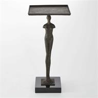 Global Views Round Metal Black Powder Coat End Table | GV881013