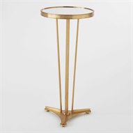 Global Views Round Marble Bronze End Table | GV993060