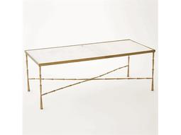 Global Views Oval Marble Antique Gold Coffee Table | GV991786