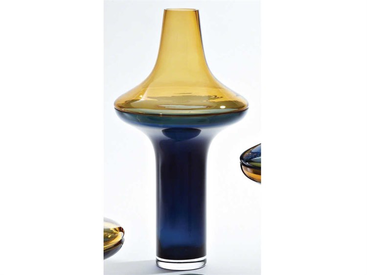 Global Views Tall Amber / Cobalt Vase | GV660285