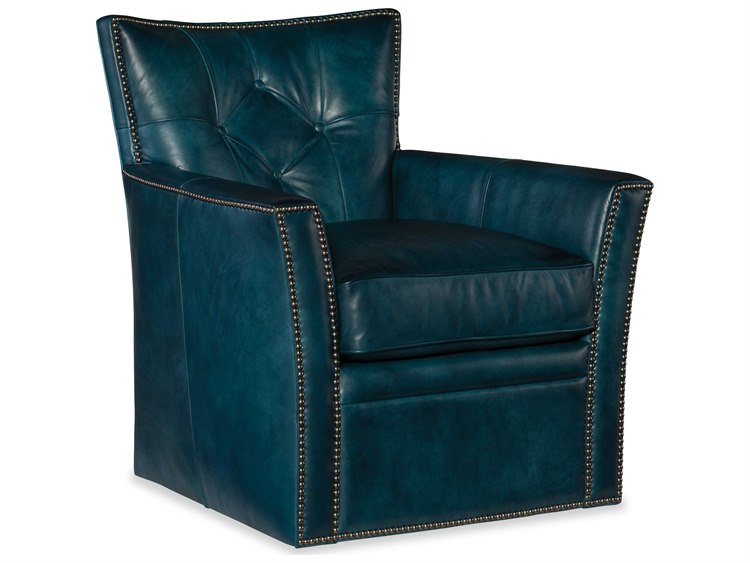 Hooker Furniture Conner Swivel Brown Leather Club Chair | HOOCC503SW087