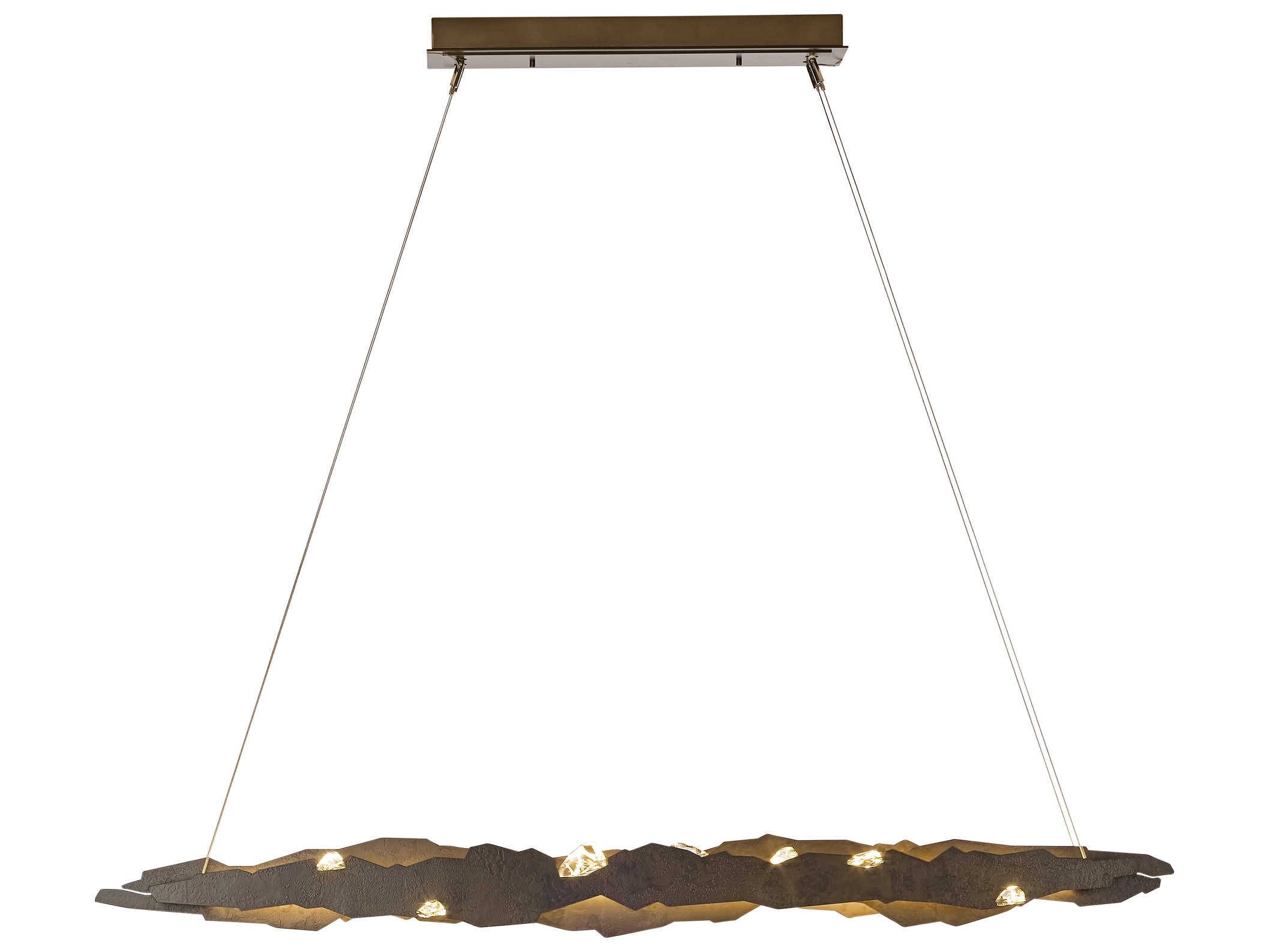 Hubbardton Forge Trove 52'' Wide Crystal LED Island Light | HBF139860