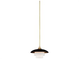 Hudson Valley Barron 1-Light Aged Brass Black Off White Glass Wall ...