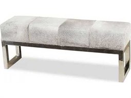 Interlude Home Aiden Light Natural Clear Gray Leather Accent Bench | IL179041