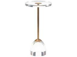 John Richard 8" Round Silver White End Table | JRJFD0311