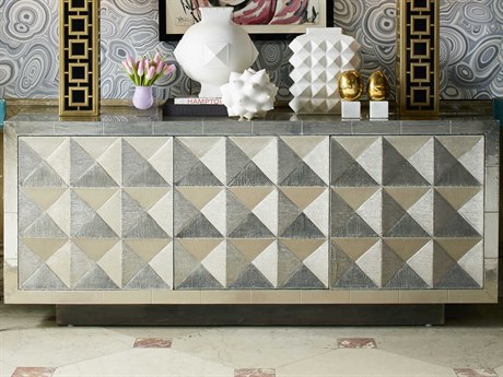 Silver Buffet Tables with Sideboards: Black and Silver Buffet Tables