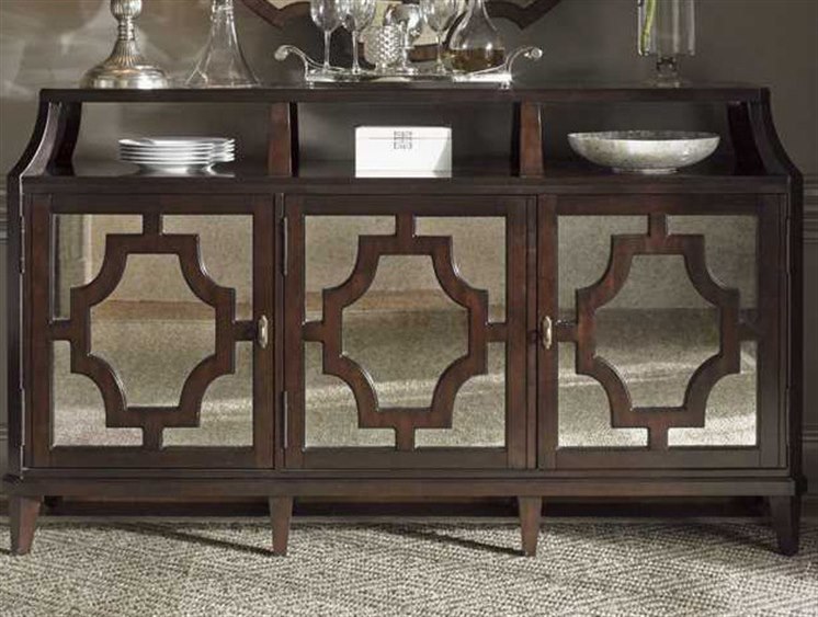 Lexington Kensington Place 71" Mahogany Wood Oxford Brown Sideboard ...