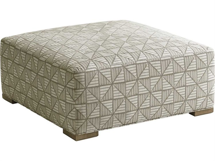 Lexington Shadow Play Gray Leather Ottoman | LX01792544LL40