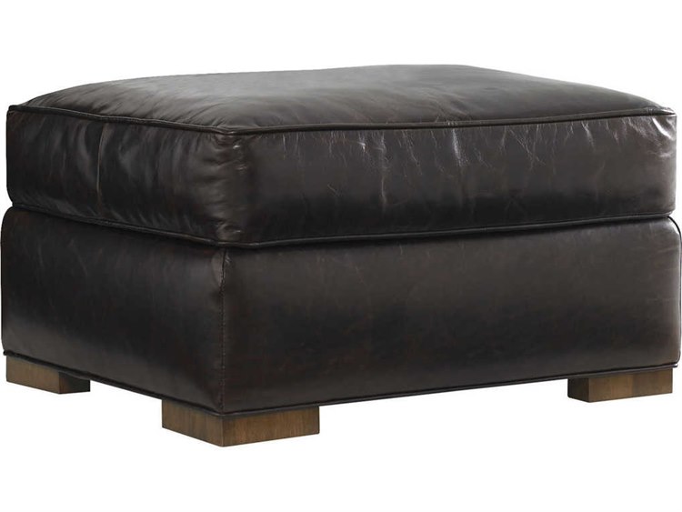 Lexington Tower Place Black Leather Ottoman | LX01159344LL40