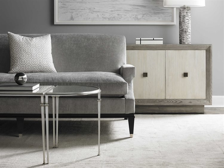 Lillian August Workshop Alastair 80" Ash Wood Mineral Washed Linen ...