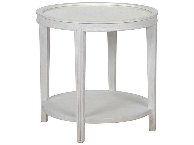 Noir Living Room Accents Round White Wash End Table | NOIGTAB251WH