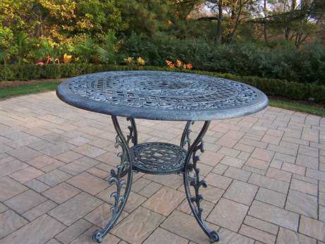 Gensun Grand Terrace Cast Aluminum 48'' Wide Round Dining Table with ...
