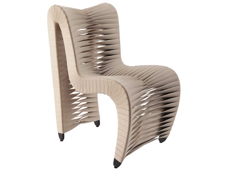 Phillips Collection Seat Belt White Upholstered Side Dining Chair ...