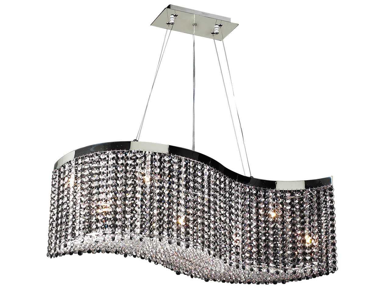 PLC Lighting Clavius - I Polished Chrome 36'' Wide Eight-Light Halogen ...