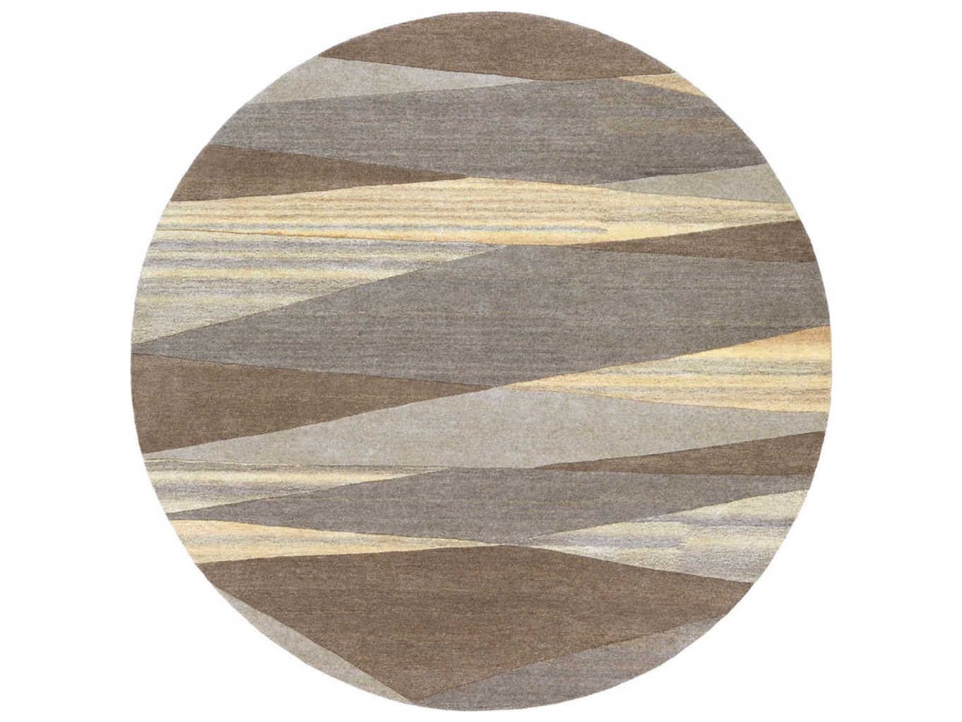 Surya Forum Dark Brown / Beige / Camel Round Area Rug | SYFM7211ROU