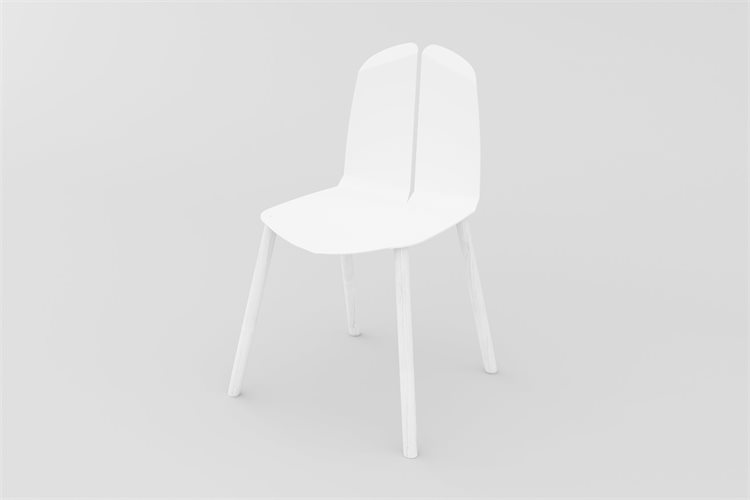 Tronk Design Oak Wood White Side Dining Chair | TRONOACHRWHWH