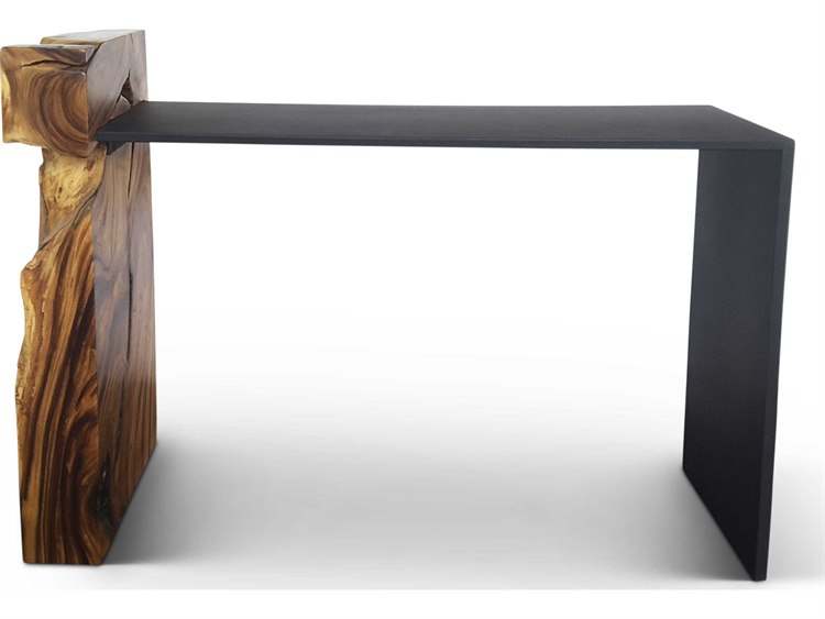 Urbia Naturals Rectangular Metal Natural Chamcha Black Console Table ...