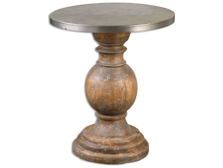 Uttermost Blythe Round Metal Natural End Table | UT24491