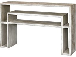 Uttermost Taja Rectangular Wood Brushed Brass Light Gray Console Table | UT22972